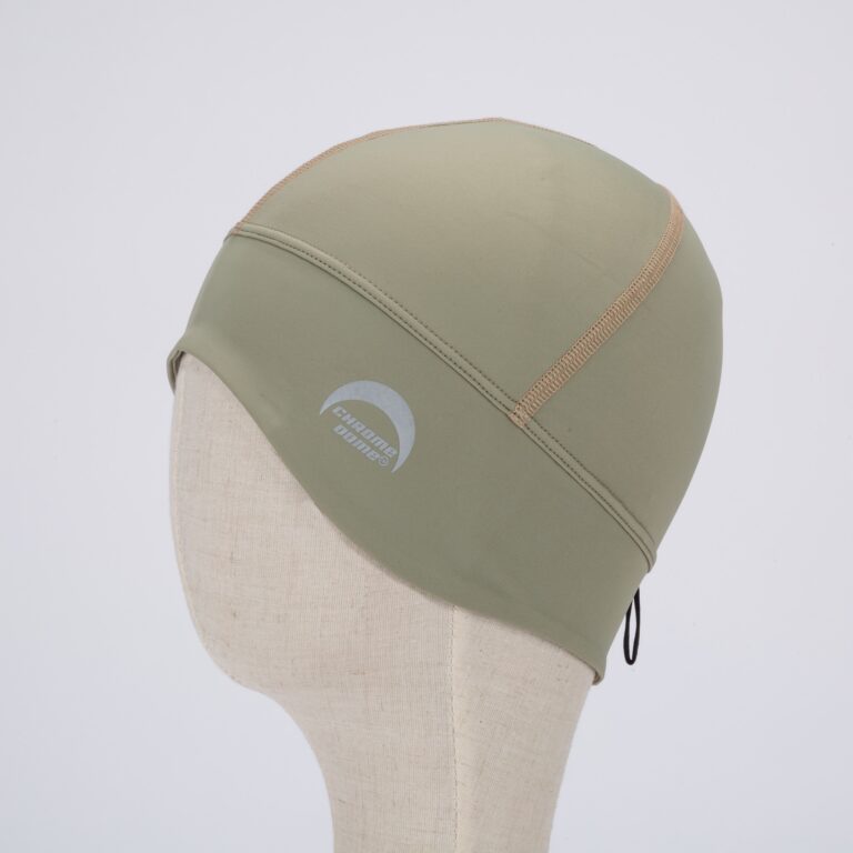 Olive UV Protection Hat Skull Cap: UPF 50 Chrome Dome Caps